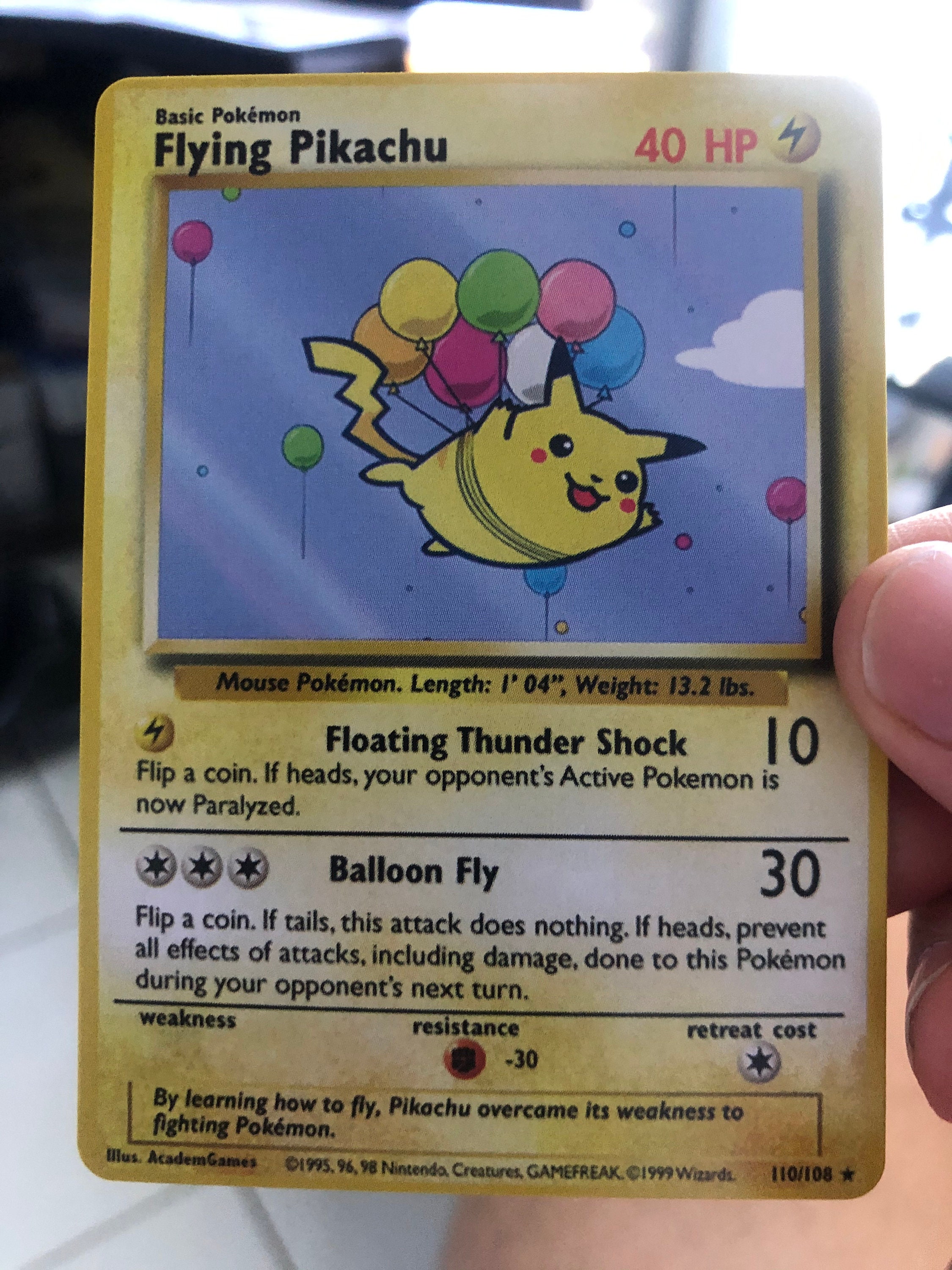 Flying Pikachu Custom Orica Pokemon Card | Etsy