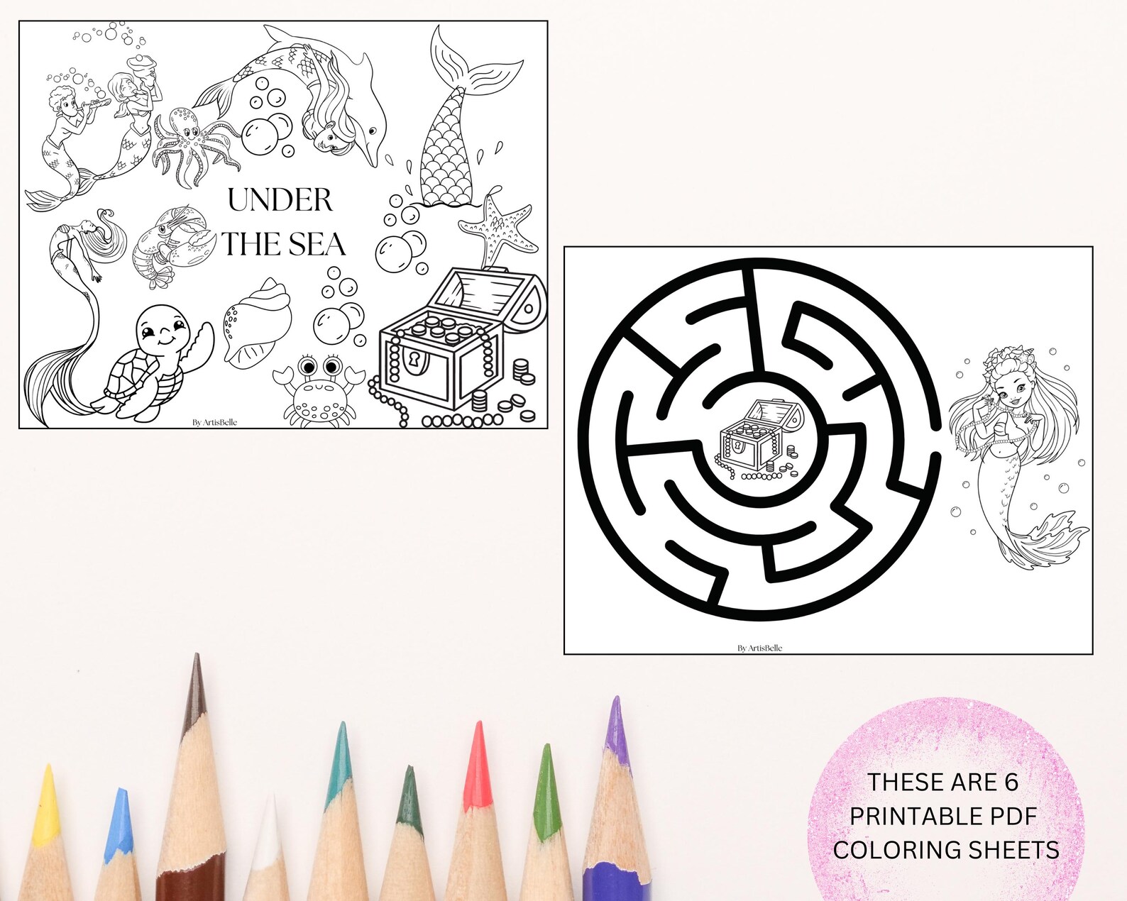 Mermaid Coloring Sheets, Mermaid Coloring Pages, Under the Sea ...