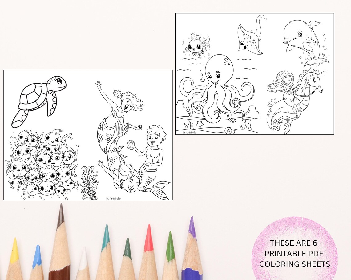 Mermaid Coloring Sheets, Mermaid Coloring Pages, Under the Sea ...