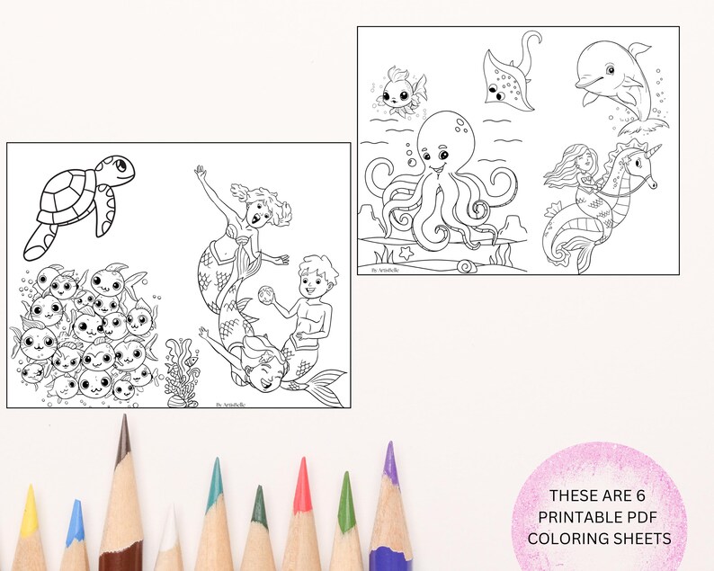 Mermaid Coloring Sheets, Mermaid Coloring Pages, Under the Sea ...