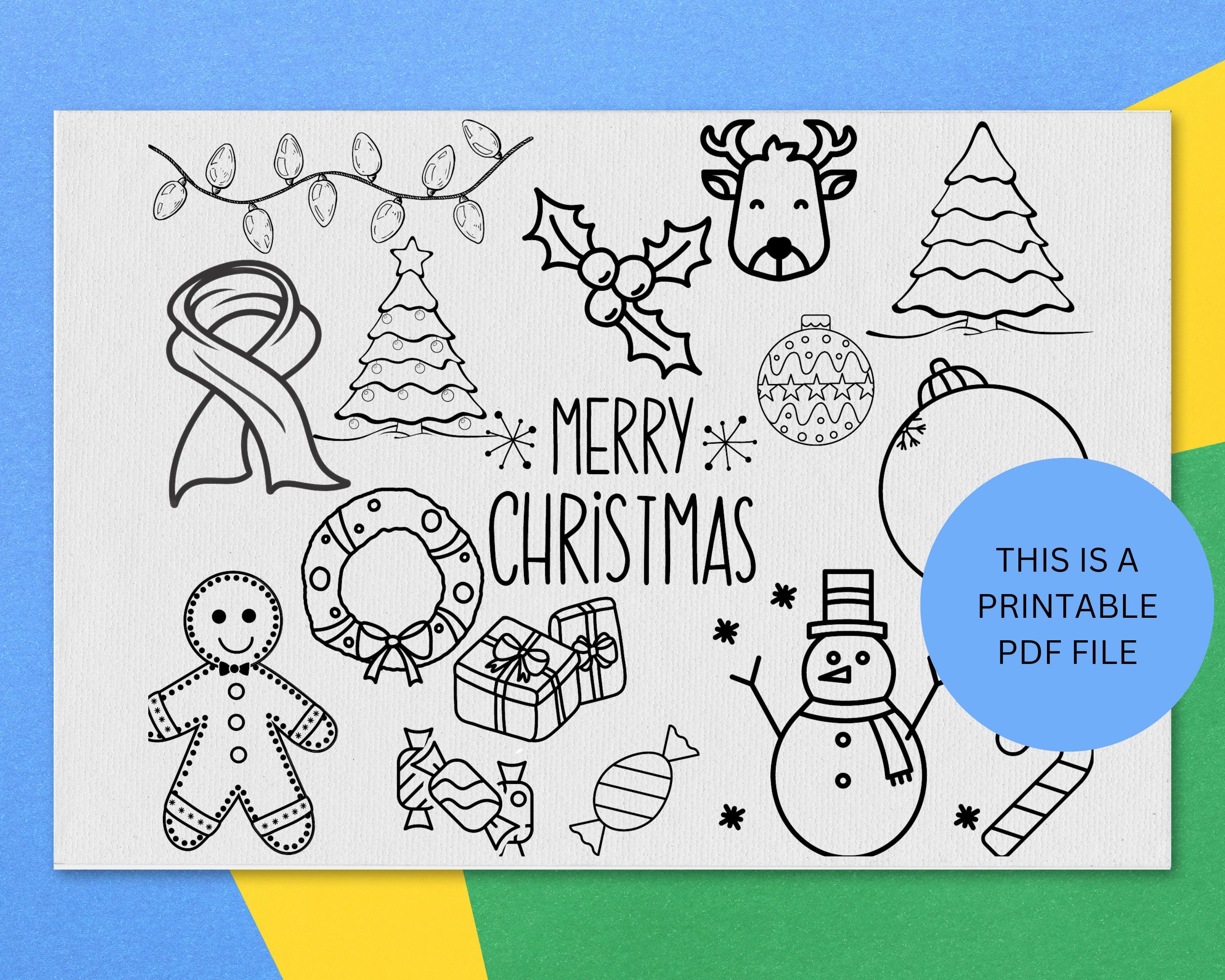 Christmas Coloring Sheet, Printable PDF, Coloring Sheet for Kids ...