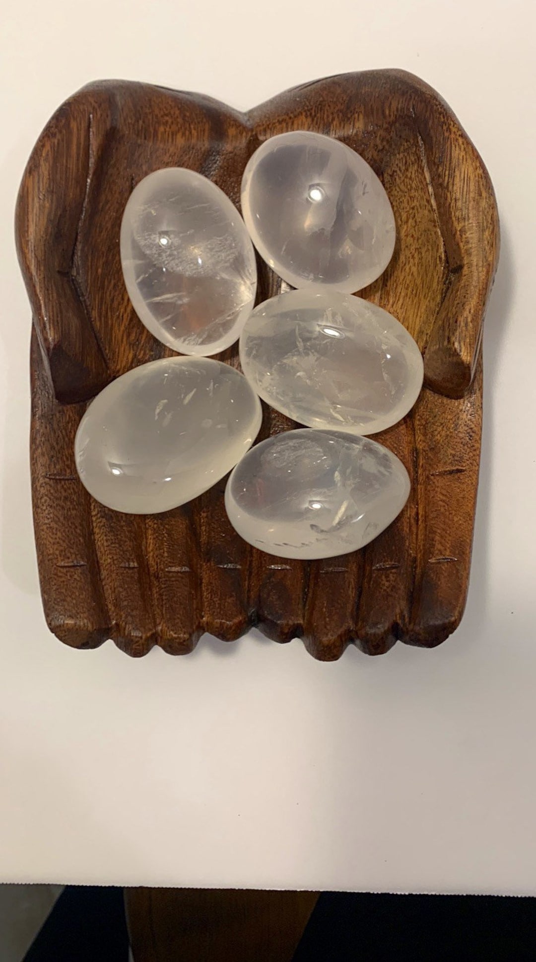 Girasol Quartz Palm Stone, Calming Worry Stone- Silk Gift Bag Included ...