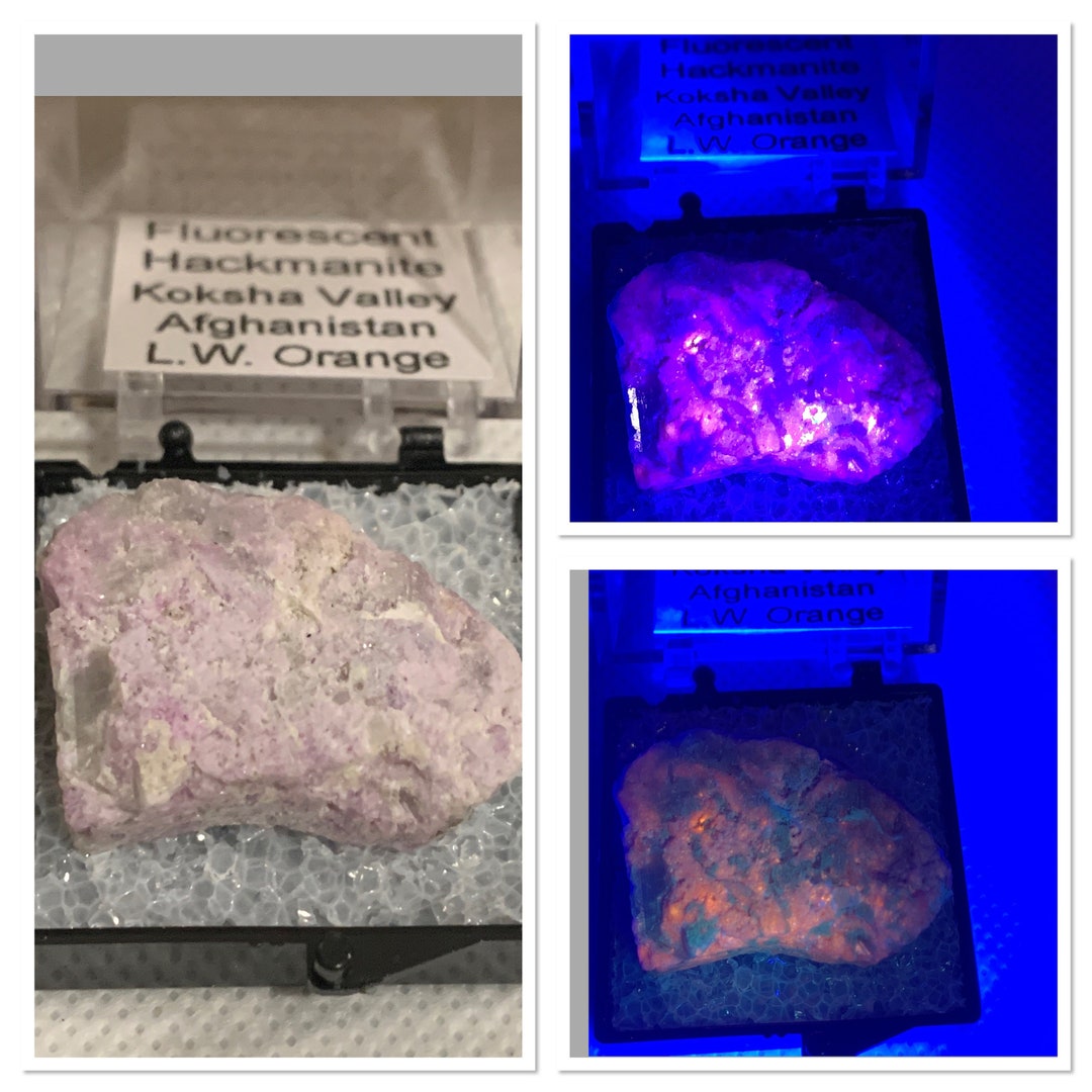 Fluorescent Hackmanite Glow and Tenebrescence Included UV Light Key ...