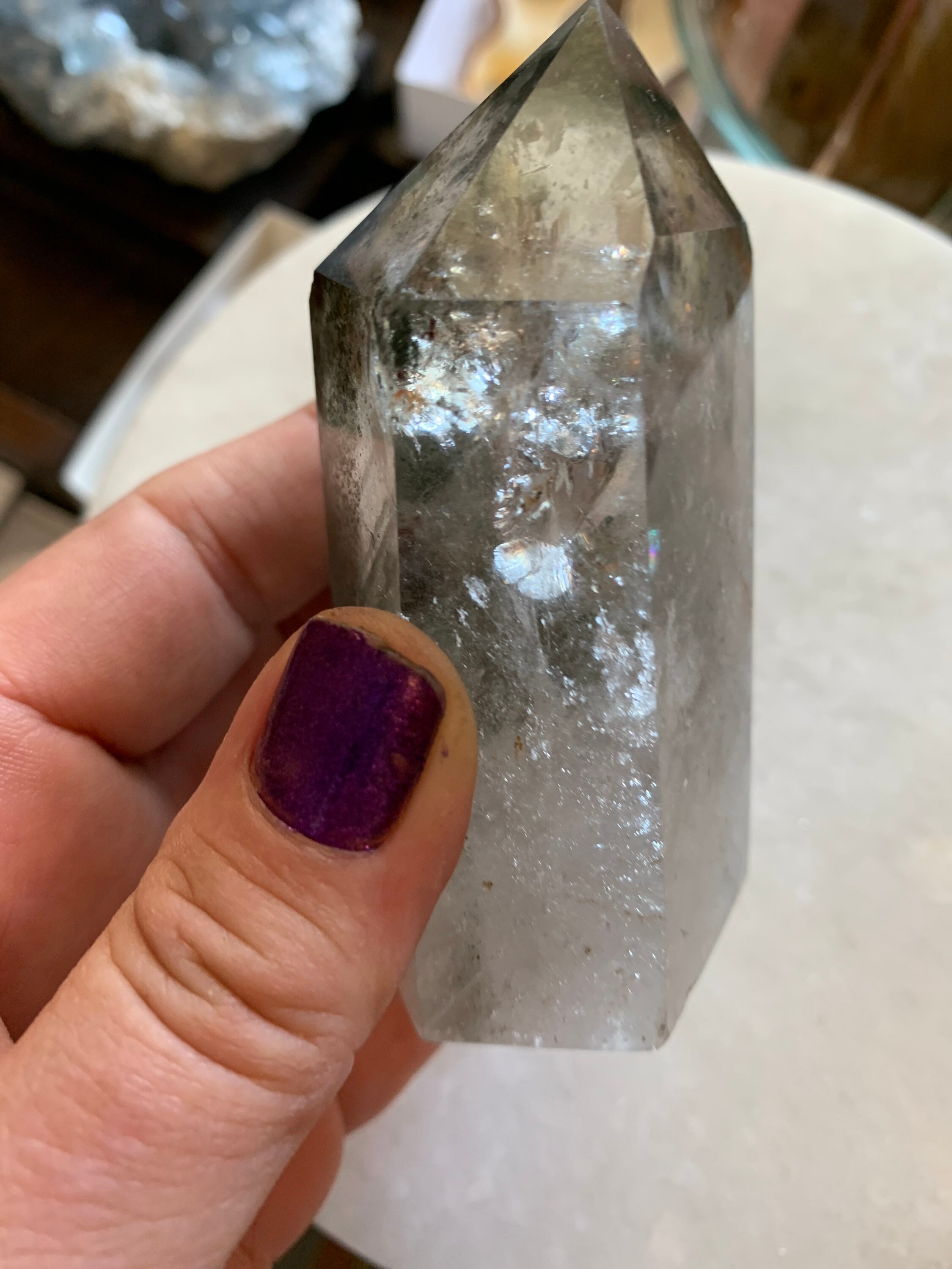 Torre verde fantasma quarzo Lodalite punto di pietra | Etsy