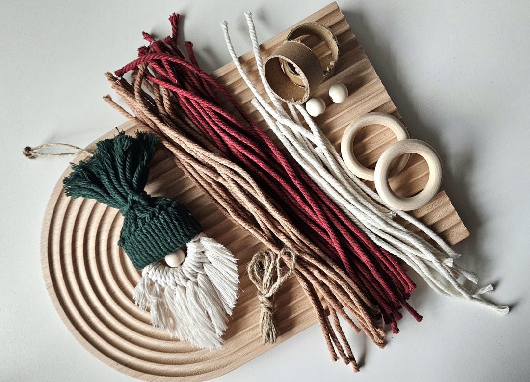 DIY Christmas Ornament Kit | Set of 3 Macrame Gnomes | Custom Colors ...