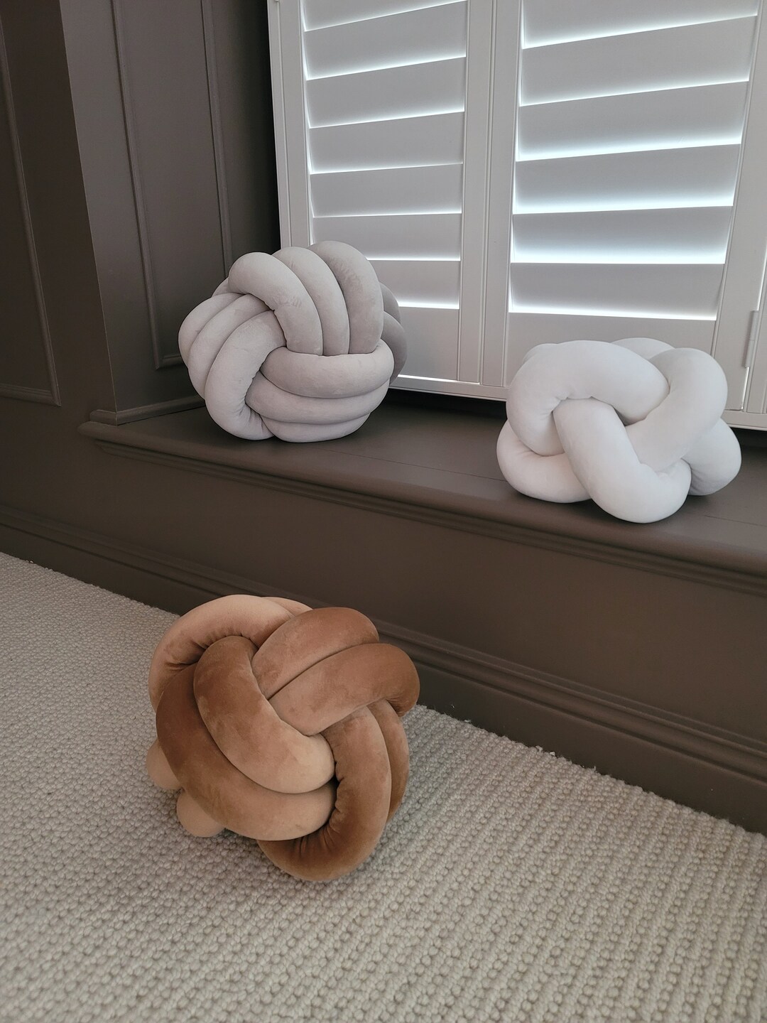 Knot Pillow Family Set, Soft Plush Decorative Cushions, USA Handcrafted ...