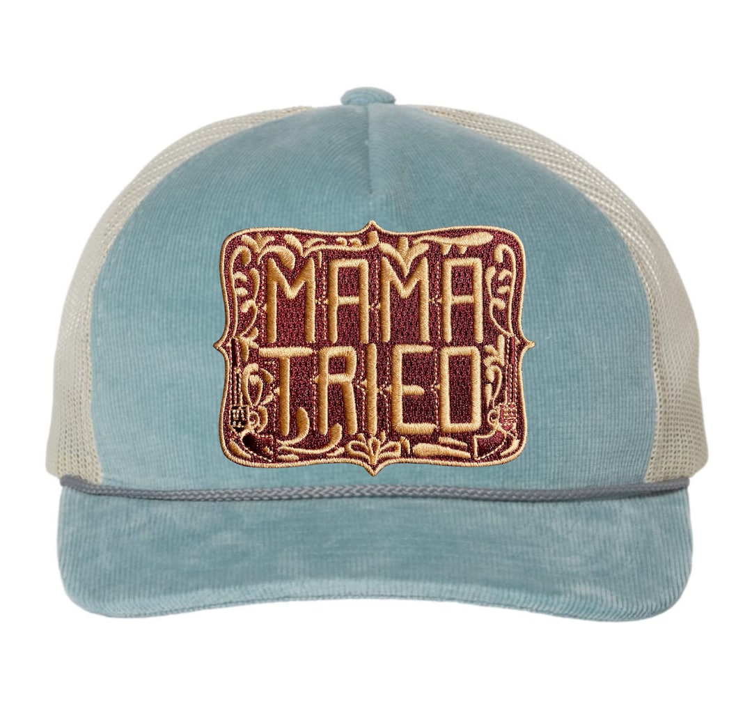 Mama Tried Trucker Hat-mama Tried Patch Lt. Blue Corduroy Hat ...