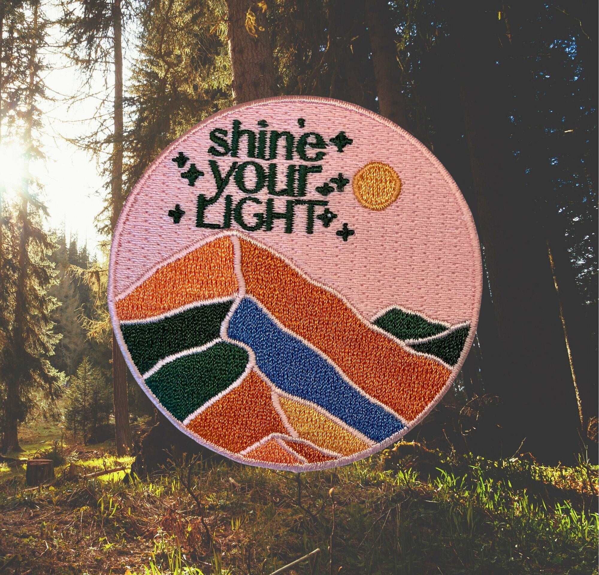 Patch- Embroidered Shine Your Light -iron on Patch - Etsy