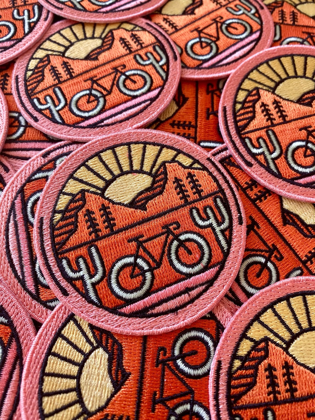 Iron on Patch Bike Patch- Desert Bicycle Embroidered Iron on Patch - Etsy