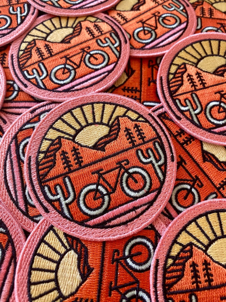Iron on Patch Bike Patch- Desert Bicycle Embroidered Iron on Patch - Etsy