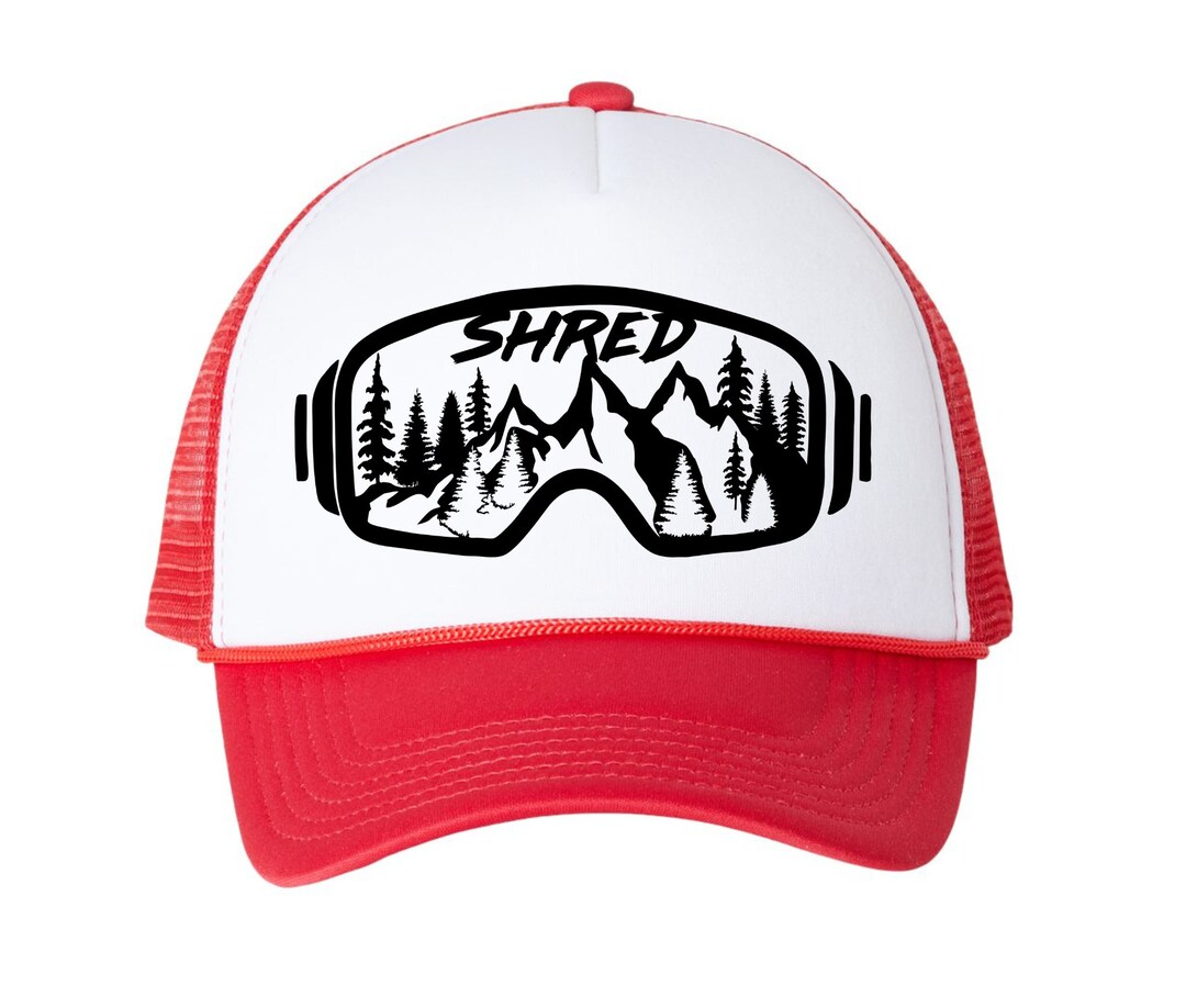 Kids 'shred' Trucker Hat: Ski Snowboard Snapback Hat - Etsy