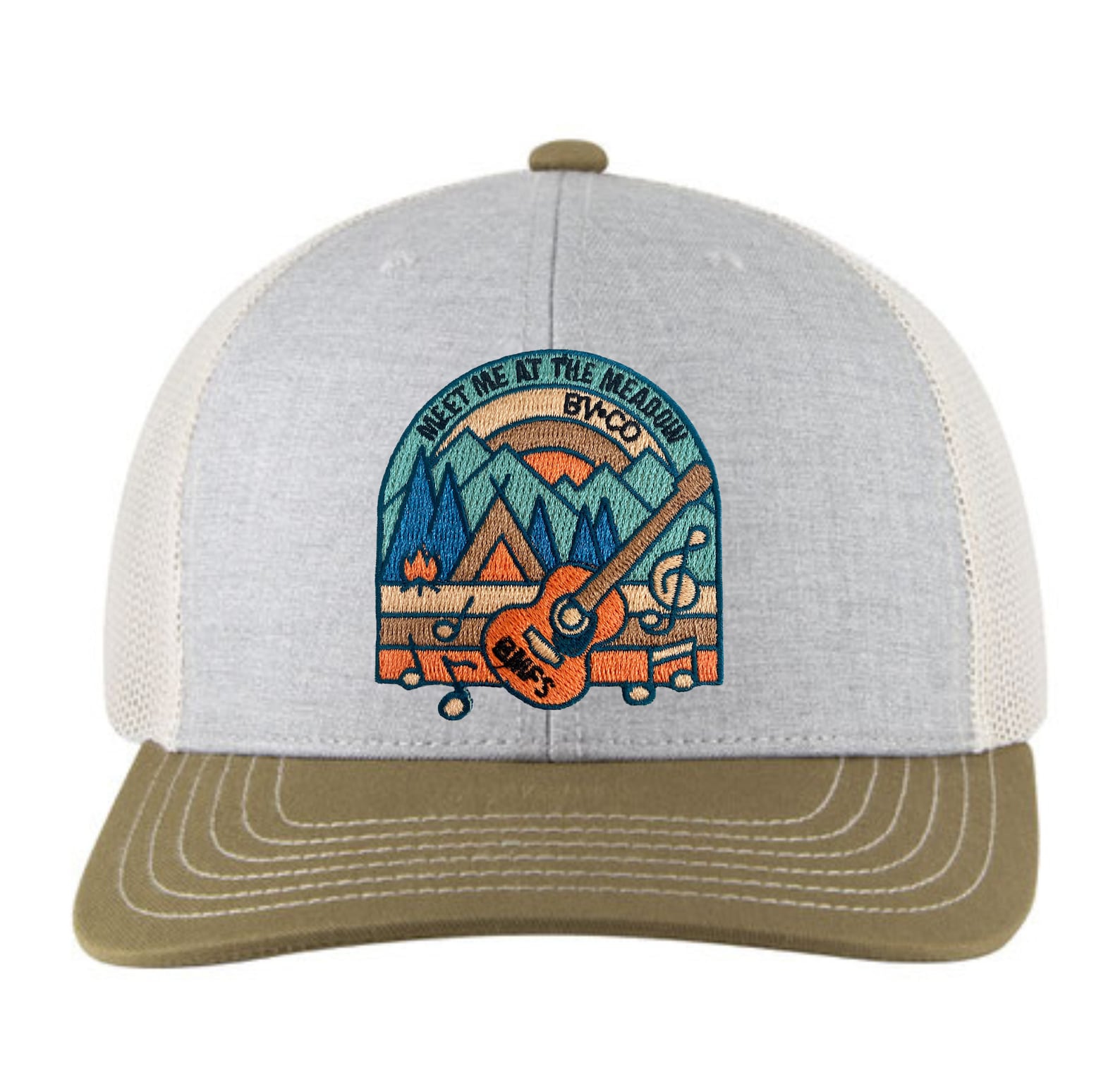 BMFS Trucker Hat- Billy Strings Fan Art Unisex Grey or Taupe Baseball ...