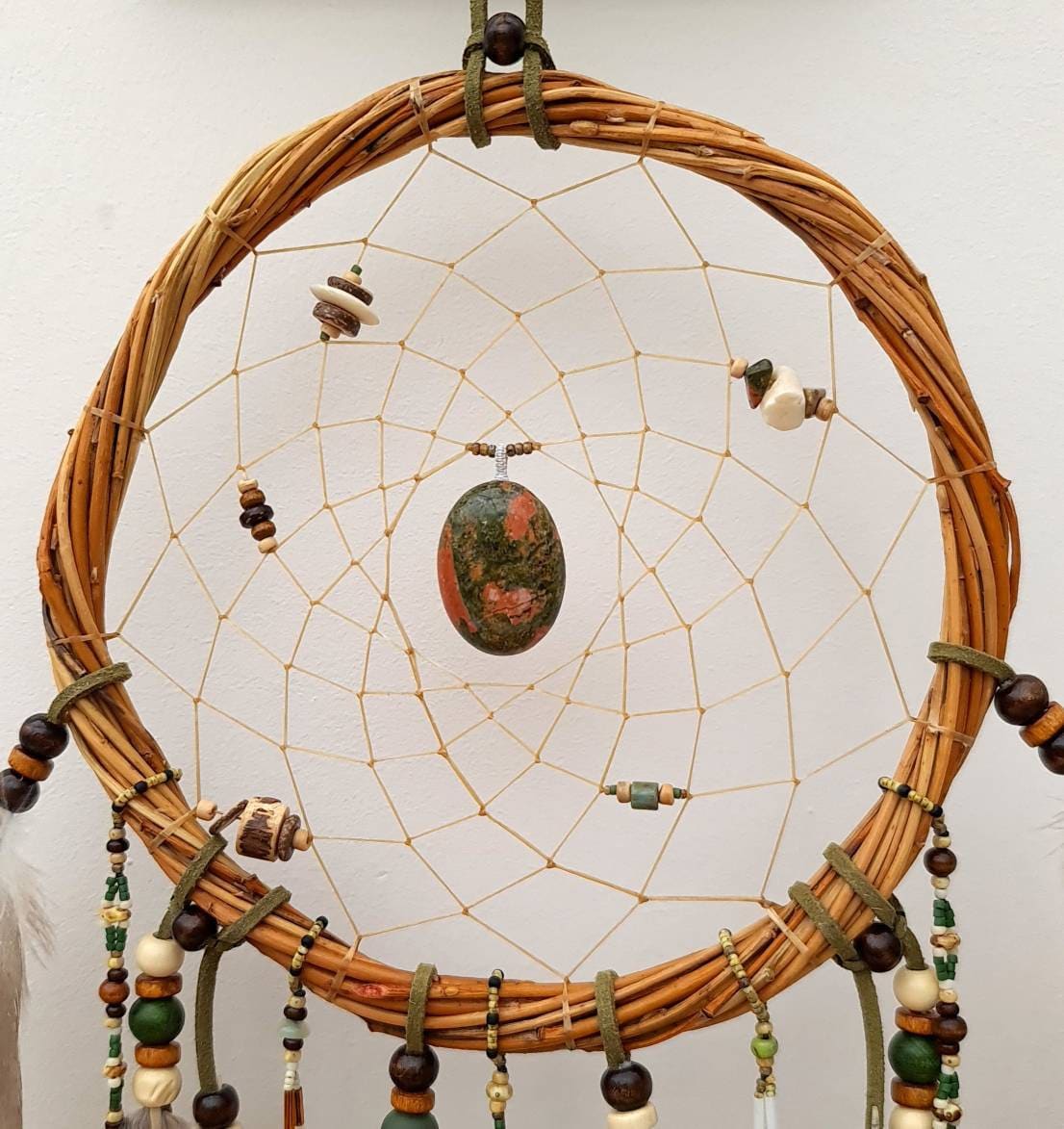 Grounding Native American Dreamcatcher Unakite, Smokey Quartz, Tigers ...