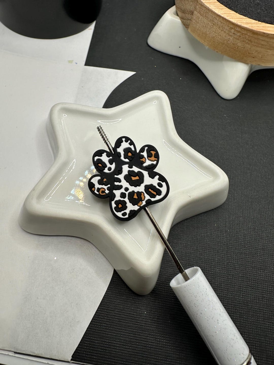 Cheetah Print Bead for Pens, Crafting Beads, Supplies, Focal, Silicone ...