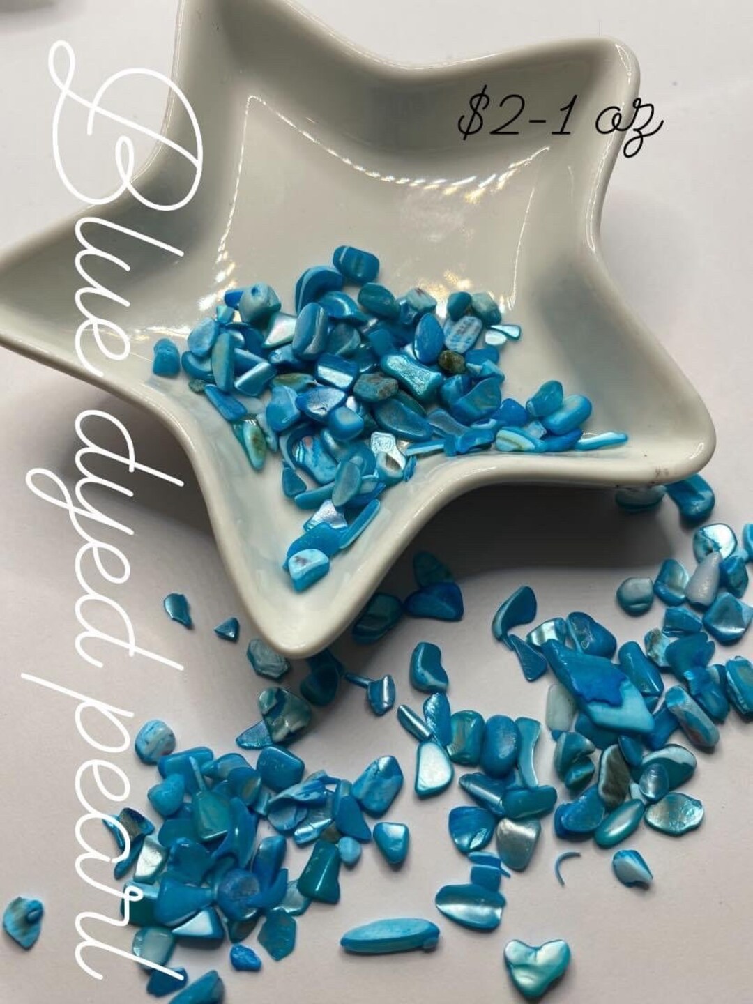 Blue Shell Chip Mix, Filler, Crafting Chips, Natural Shell Mix Glossed ...