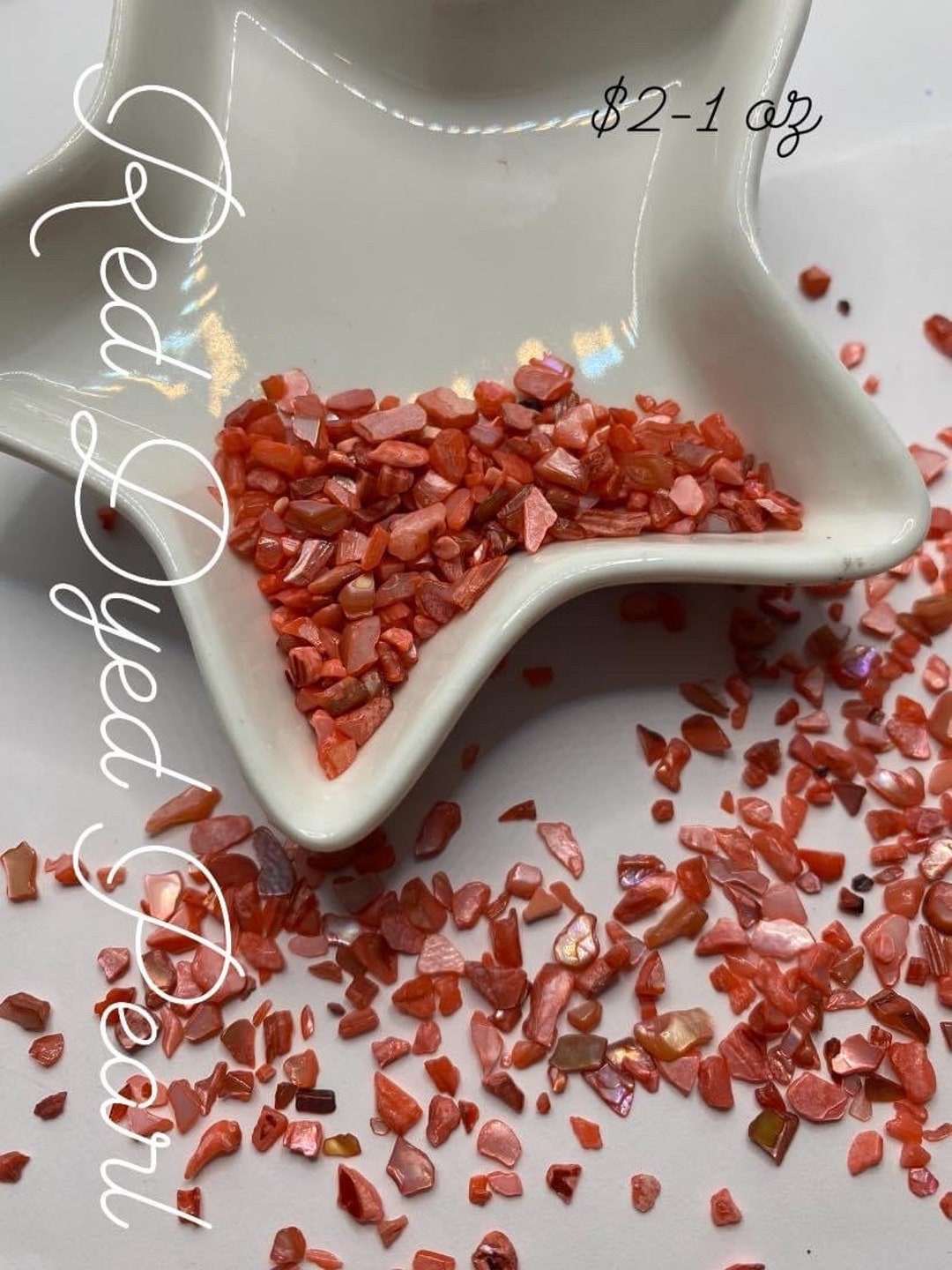 Red Shell Chip Mix Filler Crafting Chips Natural Shell Mix Glossed Chips Resin Fillers