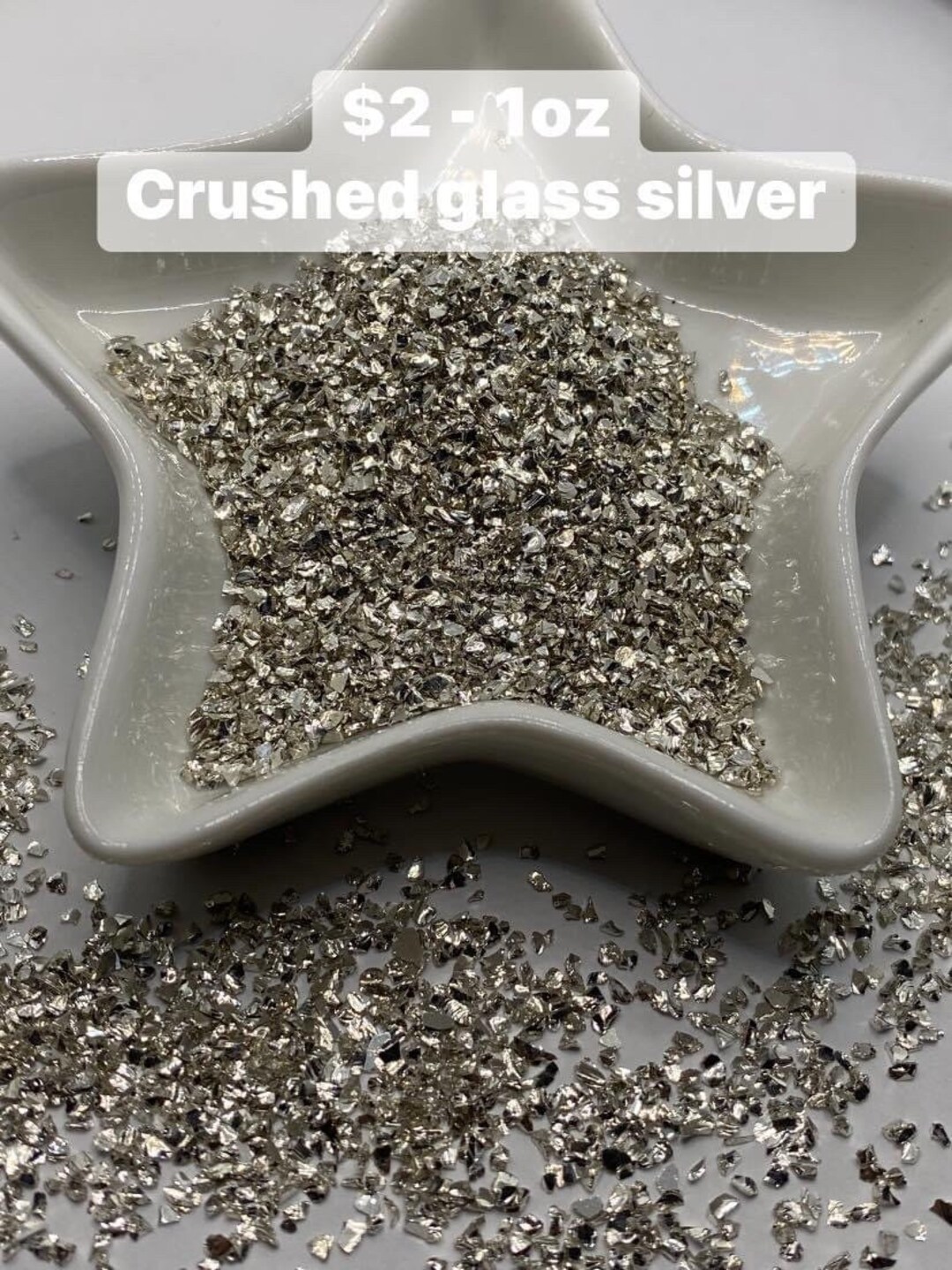 Silver Glass Chips, Resin Fillers, Candle Making Supplies 1oz by Weight ...