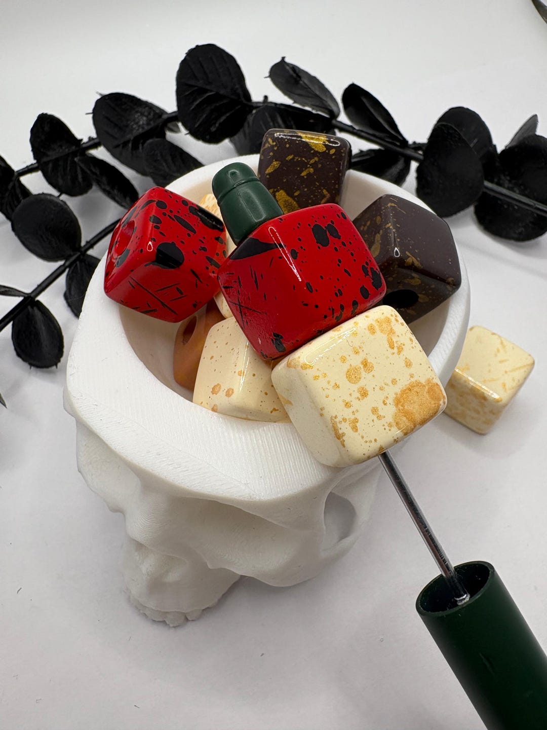 Splattered Cube Beads, Acrylic 16mm Beads for Pens, Beading Supplies ...