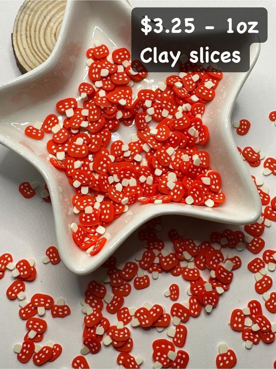 Mushroom Clay Slice Filler, Polymer Crafting Clay Slices, Resin ...