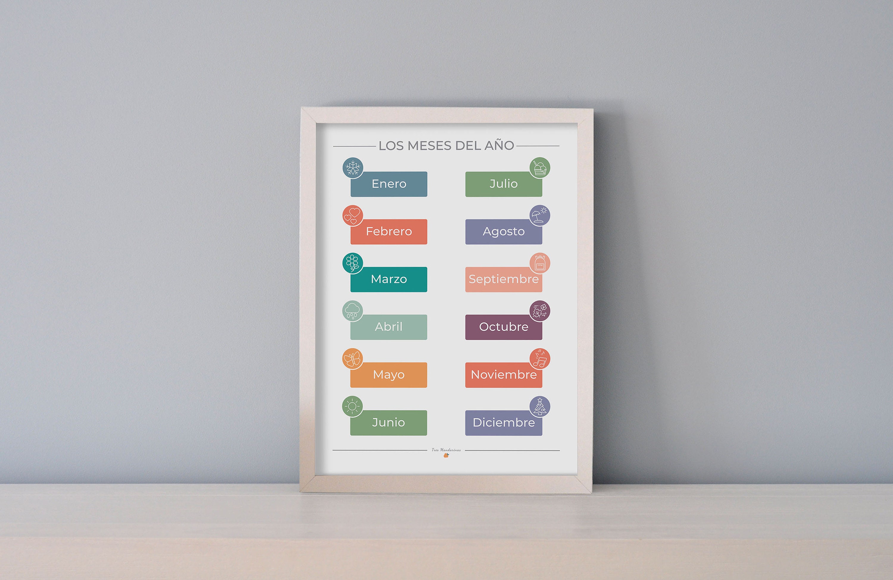 Months of the Year Printable in Spanish - Montessori Poster - Classroom ...