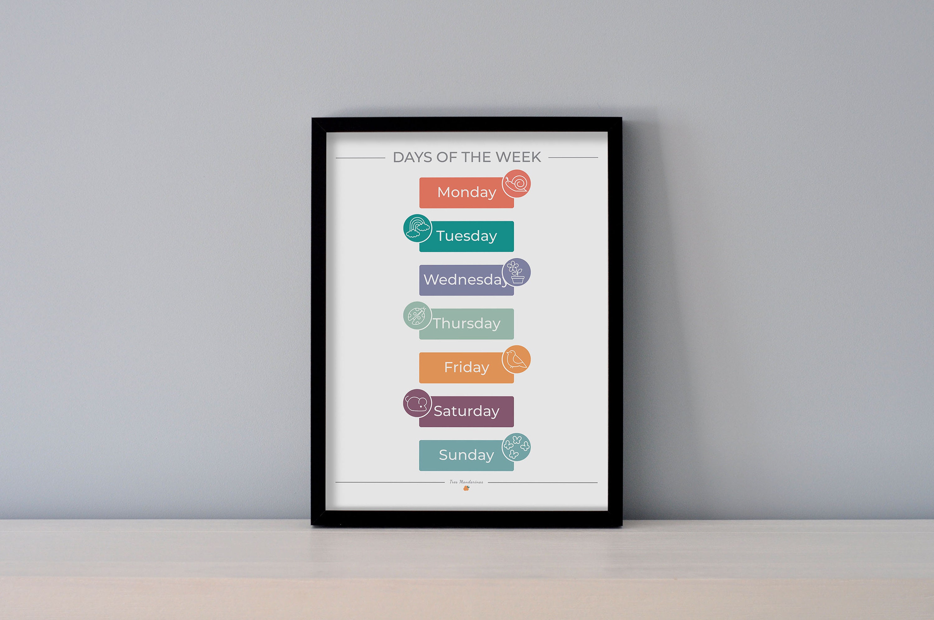Days of the Week Poster Montessori Poster Classroom Decor Educational ...