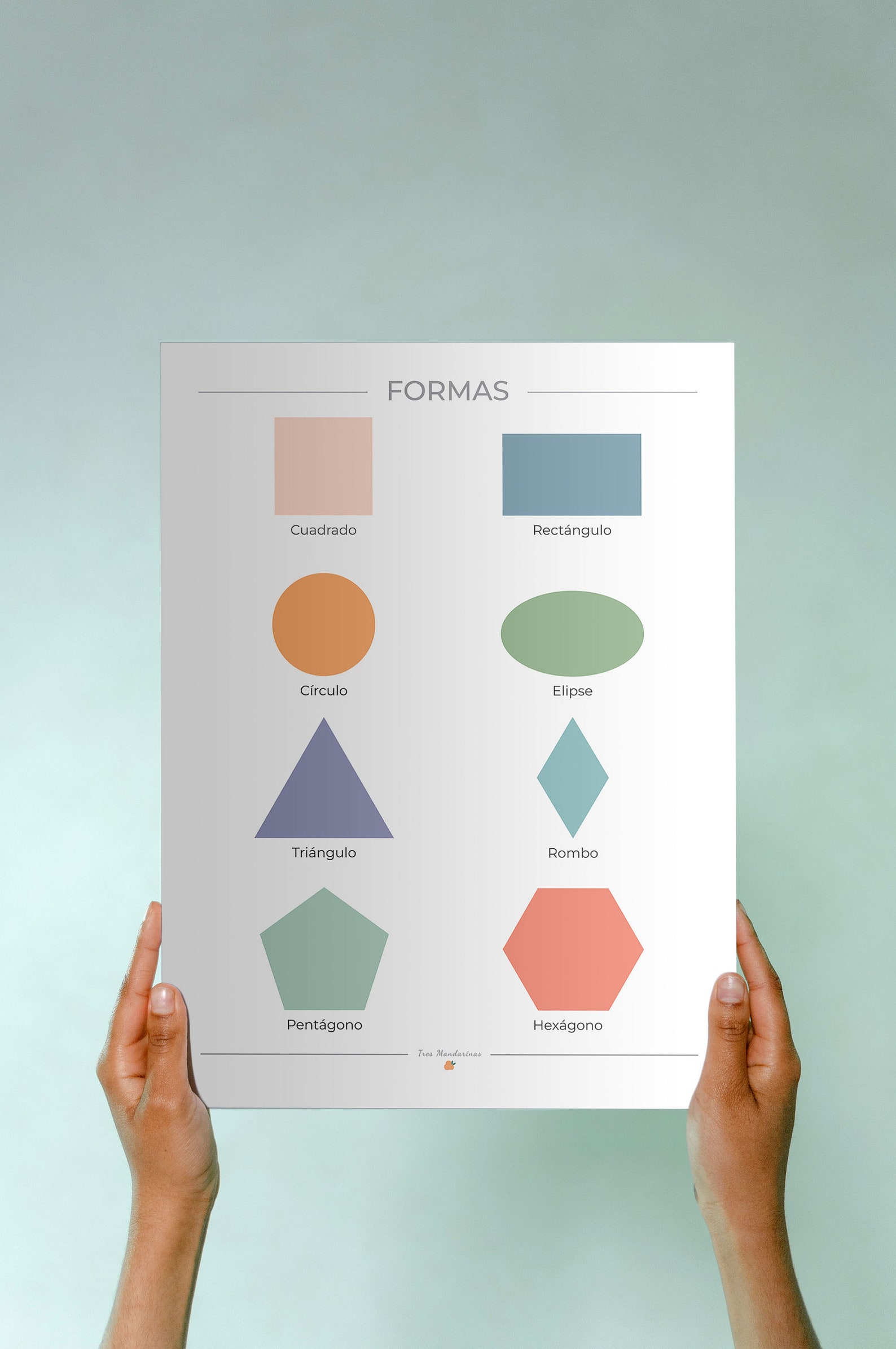 Geometric Shapes Educational Poster in Spanish - Montessori Poster ...