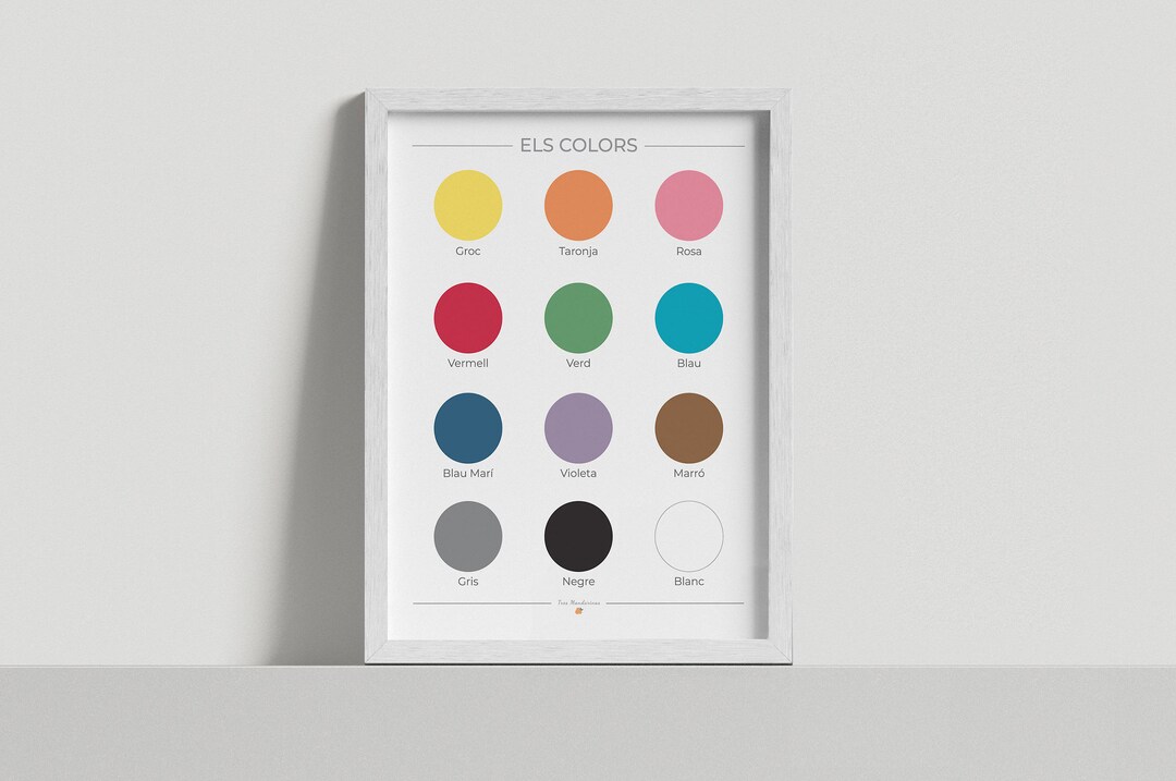 Colors Educational Poster in Catalan - Montessori Poster - Learn Colors ...