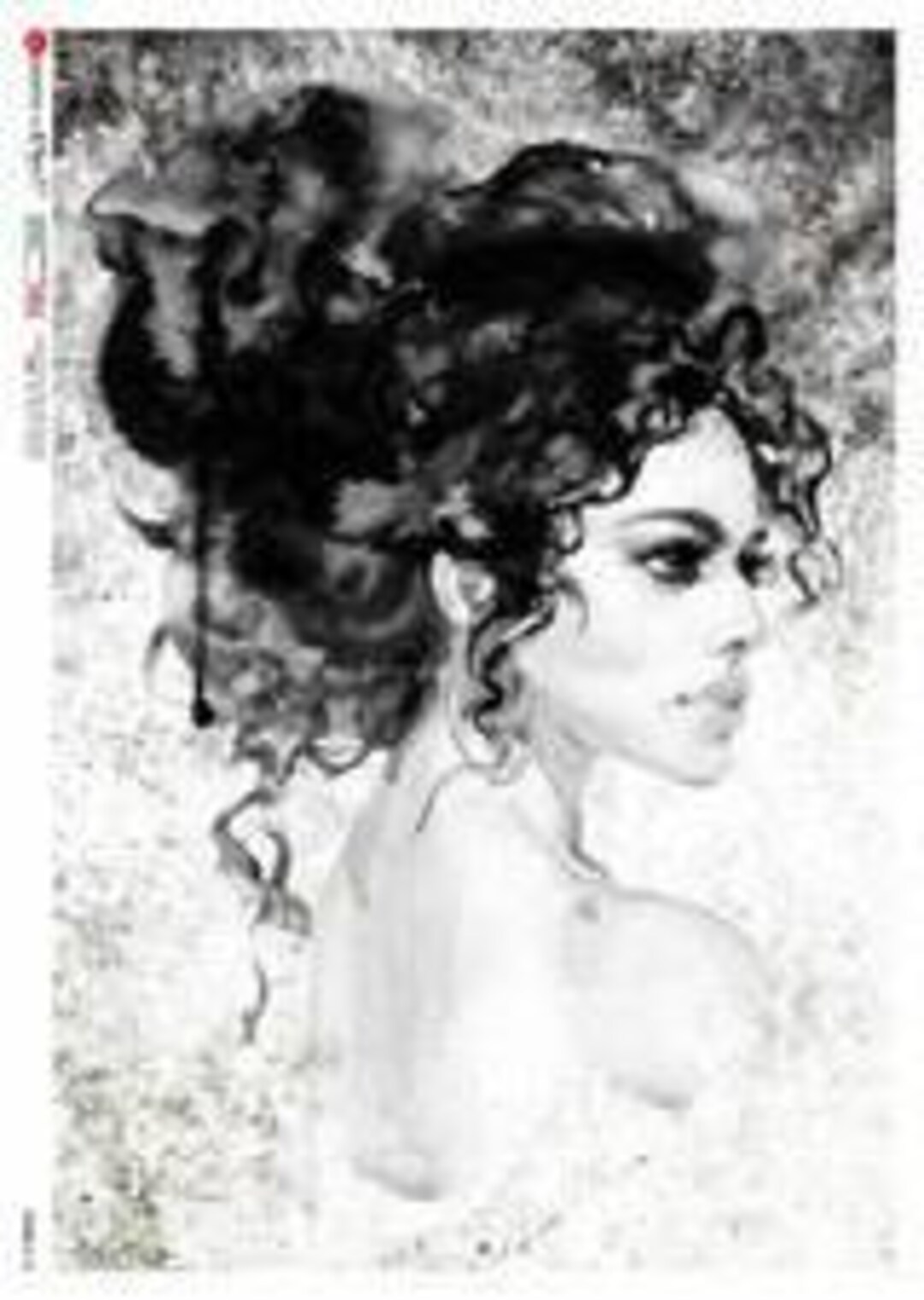 Decoupage Paper |rice Paper | Paper Designs | Graphite Portrait II ...