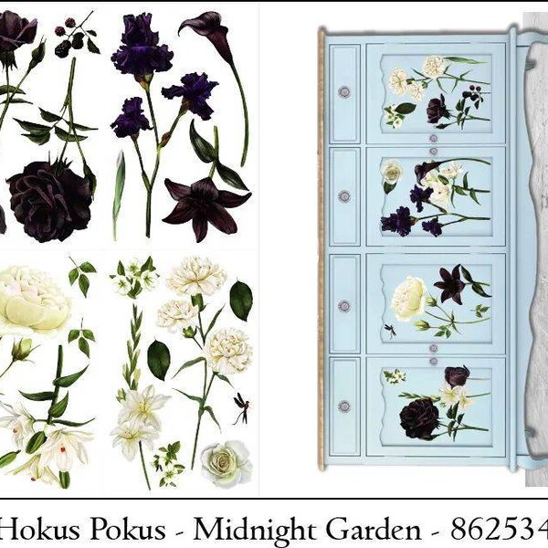 Midnight Garden Transfer - Etsy