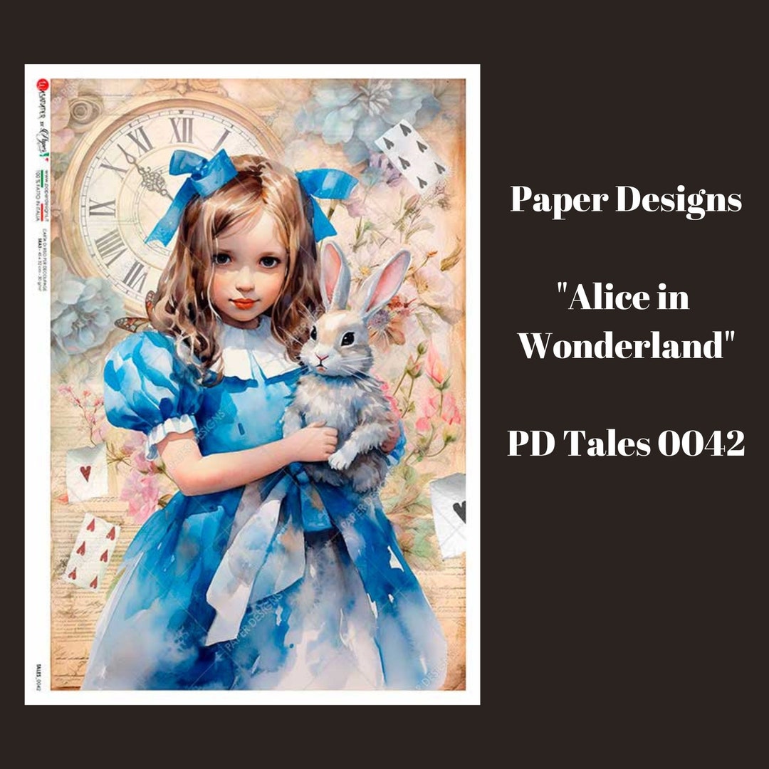 Decoupage Rice Paper | Alice in Wonderland | PD Tales 0042 | Paper ...