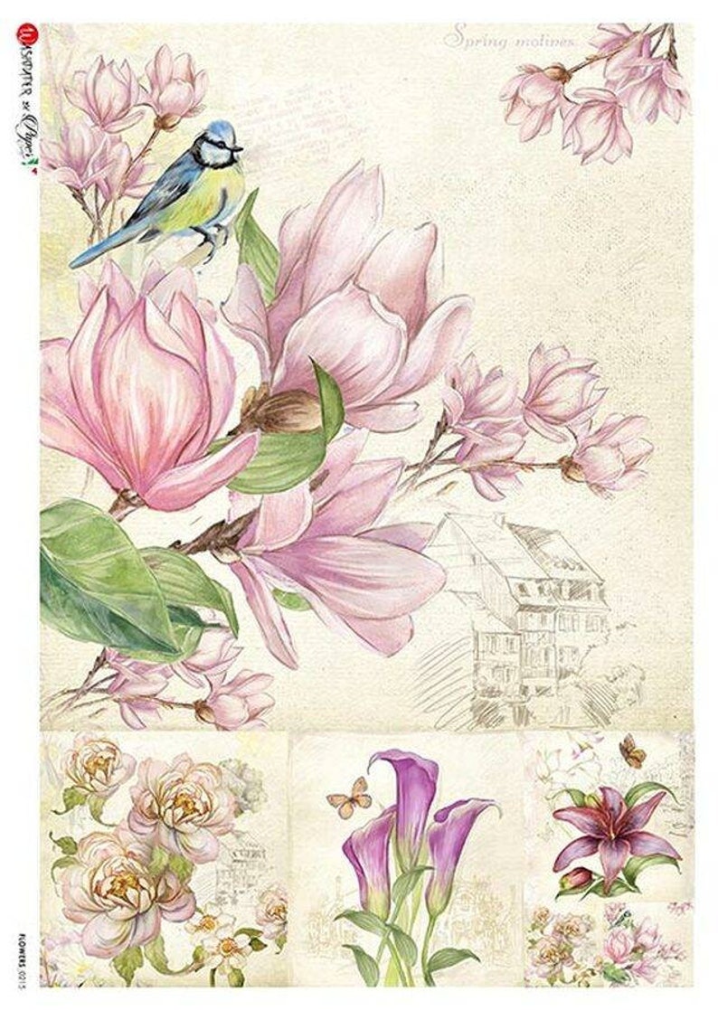 Paper Designs - Decoupage Paper - Flowers - DIY - Crafts - PD Flowers ...