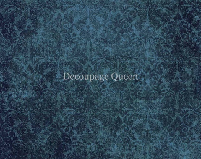 Decoupage Rice Paper | Blue Brocade | Decoupage Queen | Printed in ...