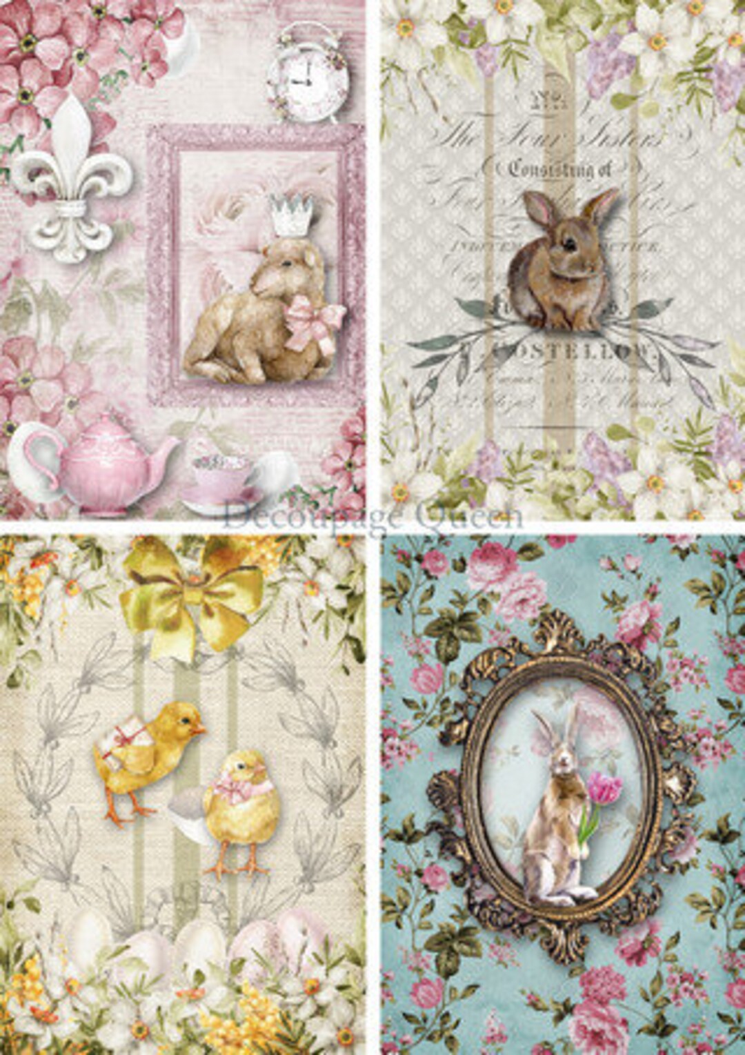 Easter Creatures 4 Pack | Rice Paper | Decoupage Paper | Easter Rice ...