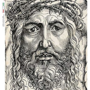 Decoupage Rice Paper | Jesus With Crown of Thorns | PD Cult 0163 ...