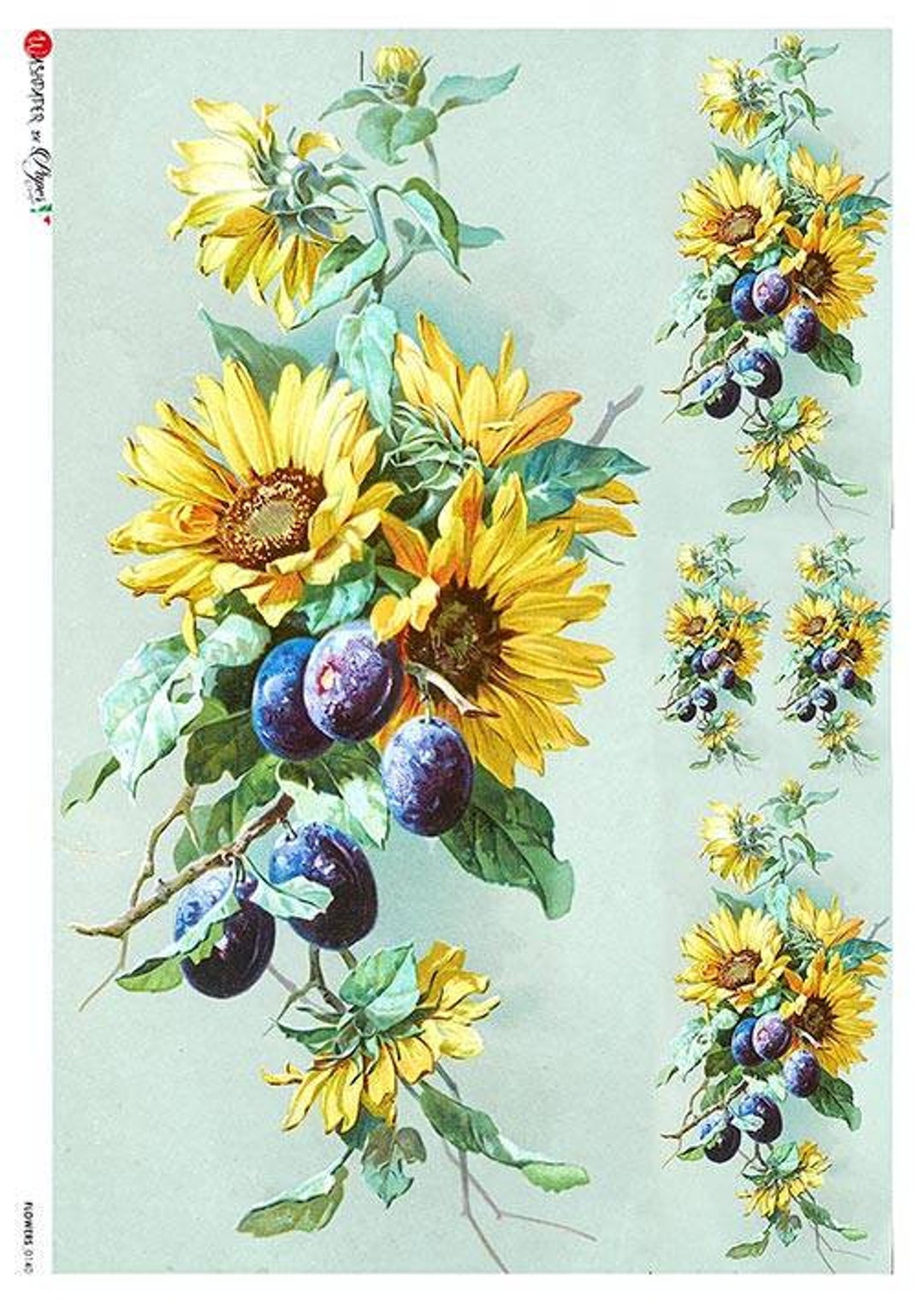Paper Designs - Decoupage Paper - DIY - Crafts - PD Flowers 0140 - A4 ...