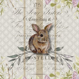 Hand Painted Bunny | Rice Paper | Decoupage Paper | Easter Rice Paper ...