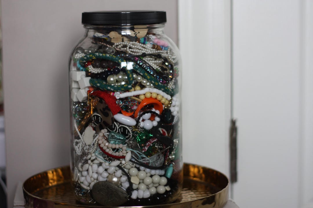 Mystery Jewelry Jar / Junk Drawer Lot - Vintage and Costume Jewelry Mix ...