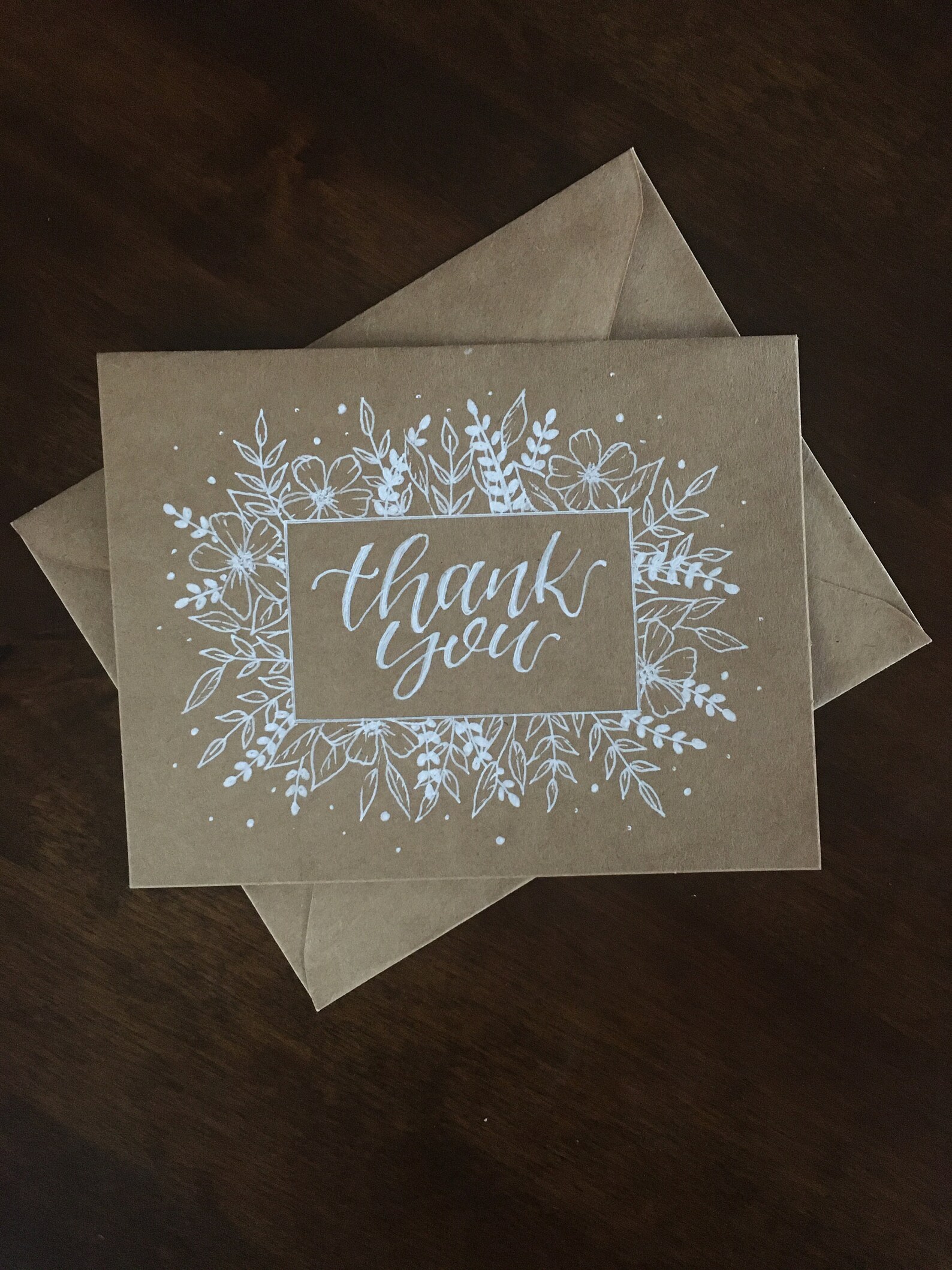 Thank You Card Hand Lettered Greeting Card - Etsy