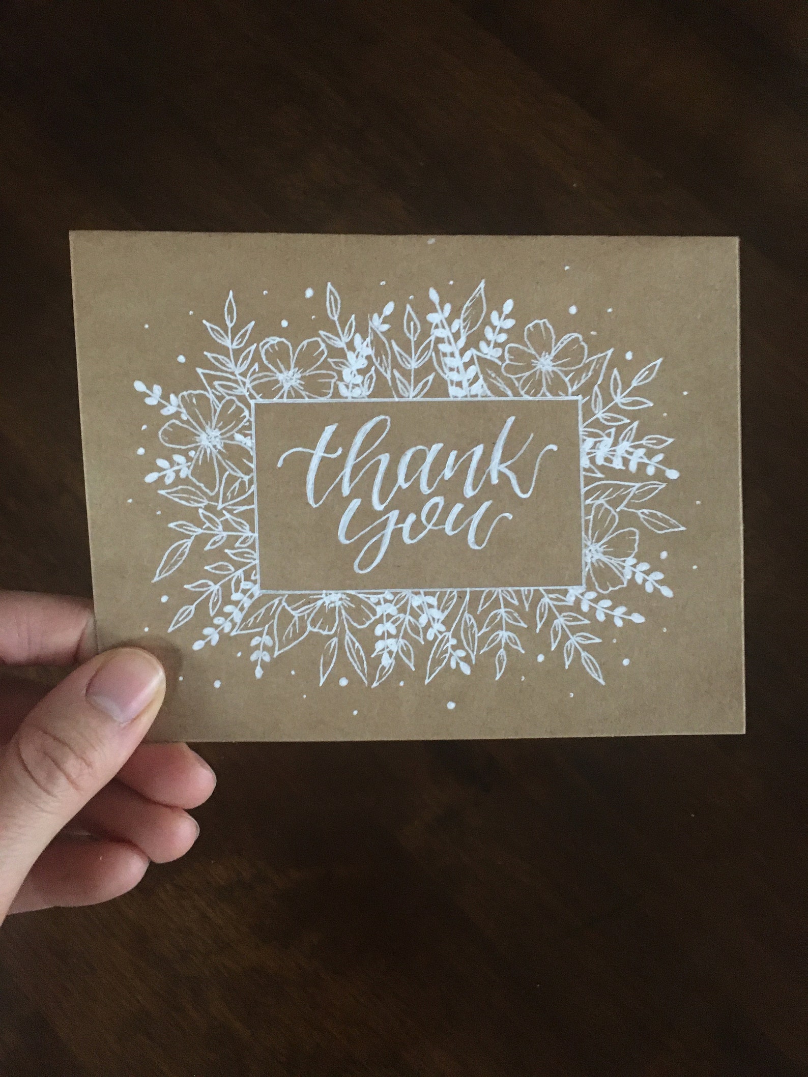 Thank You Card Hand Lettered Greeting Card - Etsy