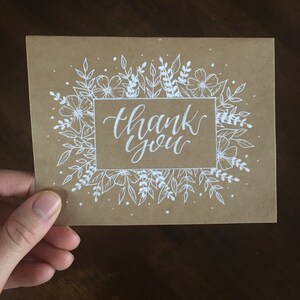 Thank You Card Hand Lettered Greeting Card - Etsy