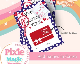 EDITABLE Teacher Appreciation Gift Card Holder,staff Appreciation Gift ...