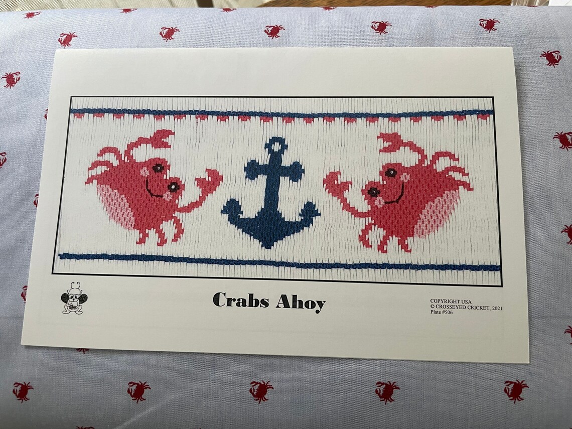 Crosseyed Cricket Crabs Ahoy Smocking Plate - Etsy