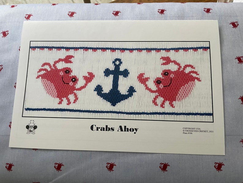 Crosseyed Cricket Crabs Ahoy Smocking Plate - Etsy
