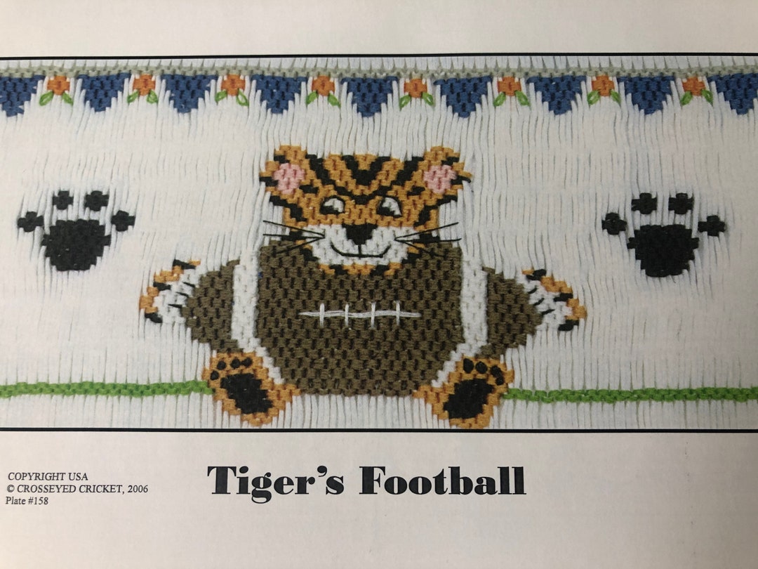 Tiger’s Football Smocking Plate - Etsy