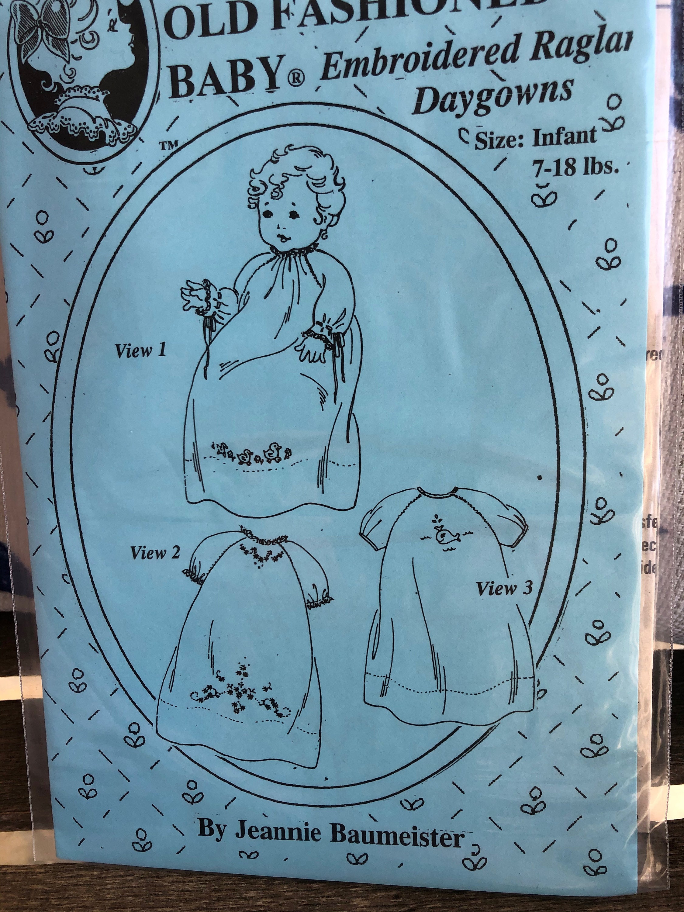 Old Fashioned Baby Embroidered Raglan Sleeve Daygown Pattern - Etsy