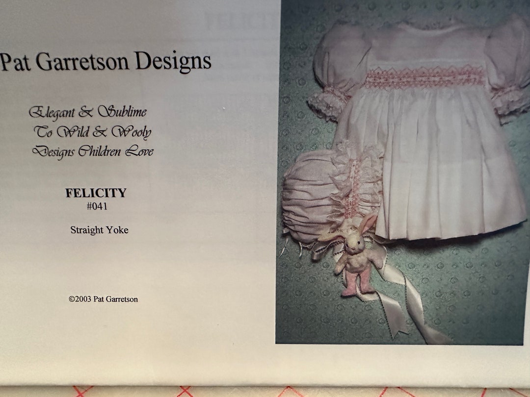 Pat Garretson Felicity Square Yoke and Bonnet Smocking Pattern - Etsy