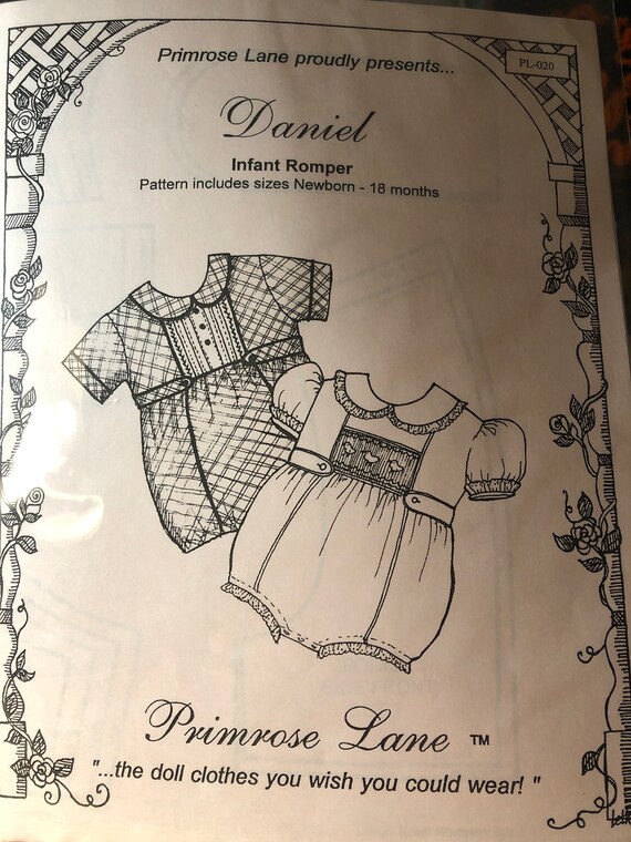 Primrose Lane Daniel or Danielle Infant Romper Pattern - Etsy