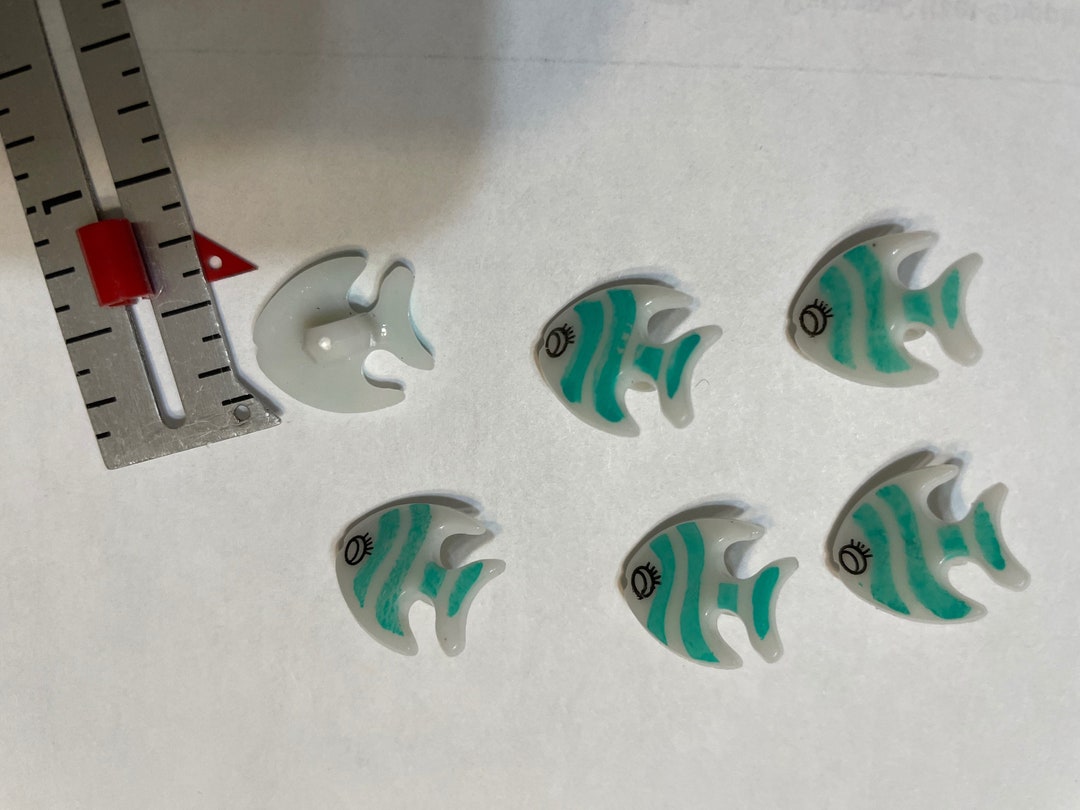Set of 6 Plastic Shank Fish Buttons - Etsy