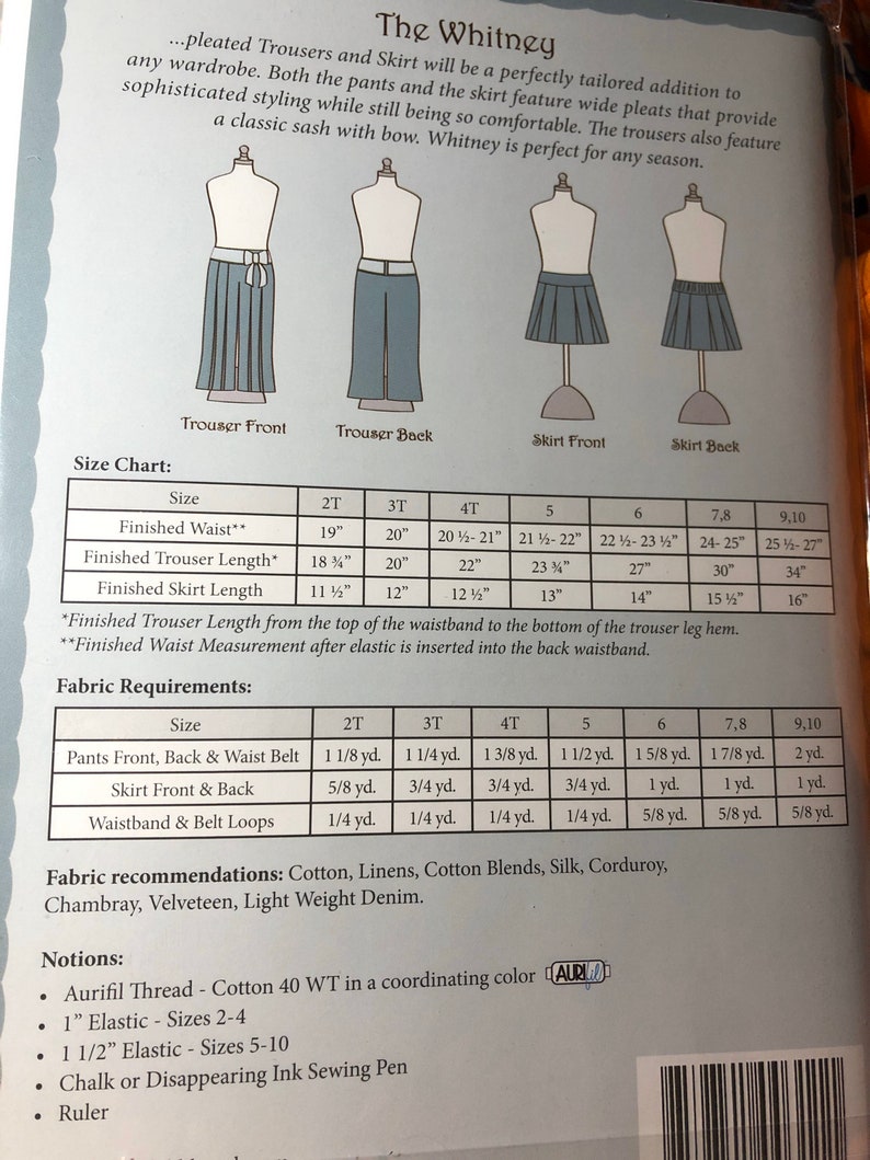 Violette Fields Whitney Pants & Skirt Pattern - Etsy