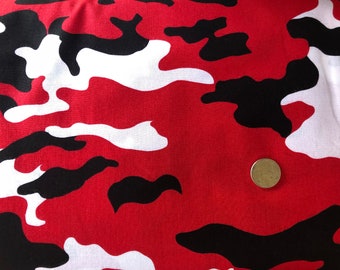 Red Camo Fabric by the Yard Red Camouflage Fabric Orange - Etsy